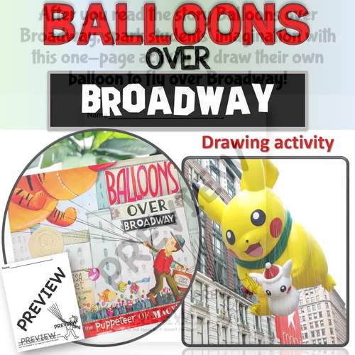 Balloons Over Broadway activity drawing by Little Pergola School Shop