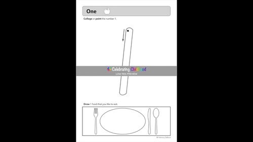 Number Formation Collage and Painting Booklet - SA Beginners Font
