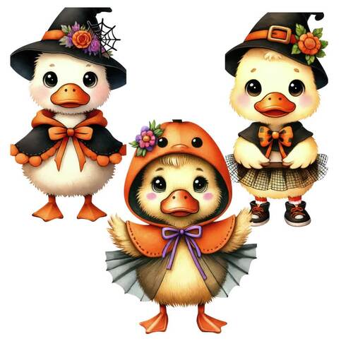 12 Halloween Duck Clipart PNG Set by V Design Art Shop | TPT