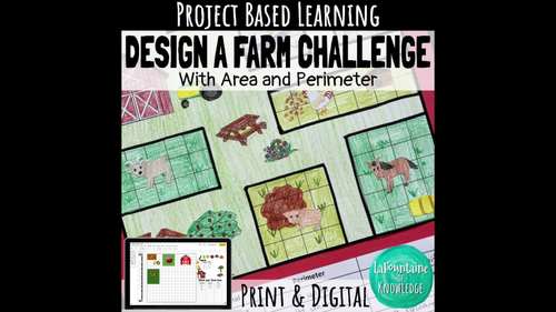 Area and Perimeter Design a Farm Challenge Math Activity PRINT and DIGITAL