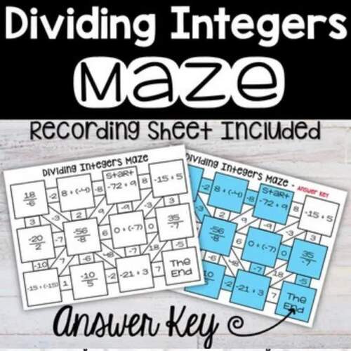 No Prep Multiplying Integers Maze by Thriving Teacher Inc | TPT
