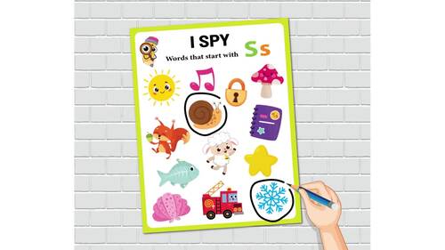 ABC I Spy Printable Activity for Kids, Alphabet Look and Find Game.