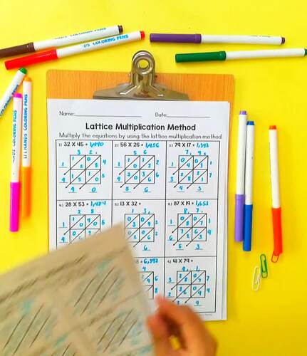 Lattice Multiplication Worksheet by The Joy in Teaching | TPT