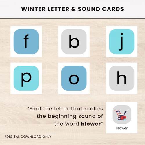 Winter - Letter & Sound Cards by Jordan Blaska | TPT