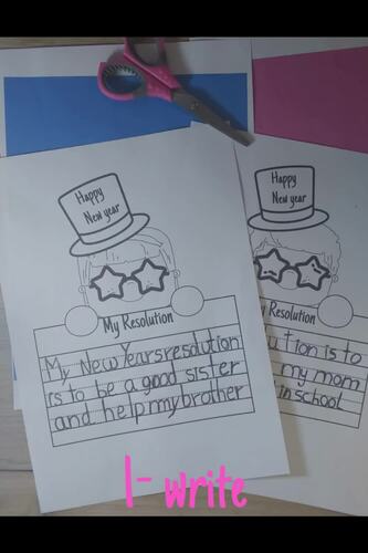 New Years 2023 Writing Resolutions and Goals NO PREP Crafts New Years ...