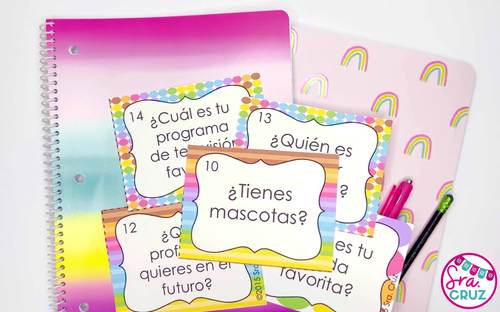 Back to School Spanish Get to Know You Task Cards in Spanish & English ...