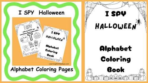 I SPY Halloween Alphabet Coloring Pages Fall Autumn Long & Short Vowels