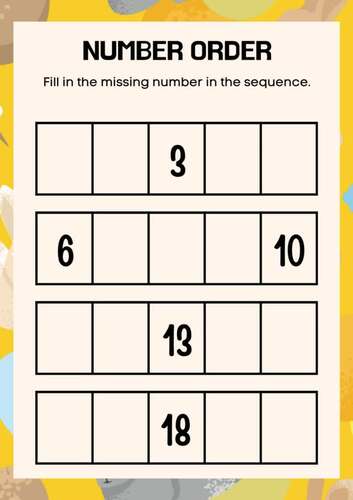 Filling The Missing Number Easter Worksheet PreK - 2nd Easter Activity ...