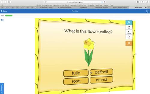 Spring Vocabulary Digital Task Cards Boom by The ESL Educator | TPT