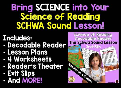 Science of Reading | Decodable Reader | Schwa Sound Lesson 3rd, 4th ...