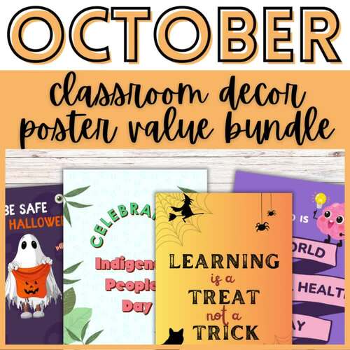 October Poster Value Bundle | Halloween Fall Bulletin Board Classroom Decor
