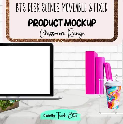 Back to School Desk Scene MOVEABLE and FIXED Mock-up BTS Mock up by ...