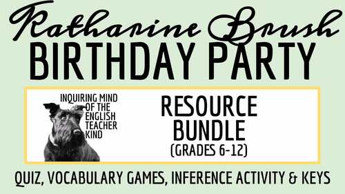 "Birthday Party" by Katharine Brush Quiz, Worksheet, and Vocab Games ...