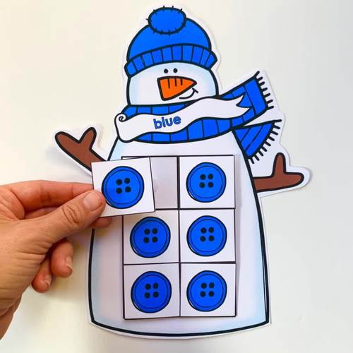 Snowman Colors Sorting Mats by File Folder Heaven | TPT