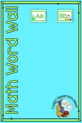 MATH WORD WALL Math Vocabulary Focus Wall TWEET Bird Theme Classroom Decor