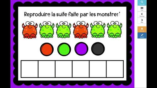 French Boom Cards - Monster Patterning by Fun in French Immersion