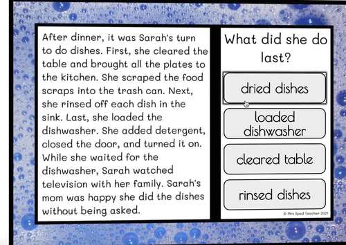 Short Passage Reading Comprehension Boom Cards™ | Deck 18 by Mrs Sped ...