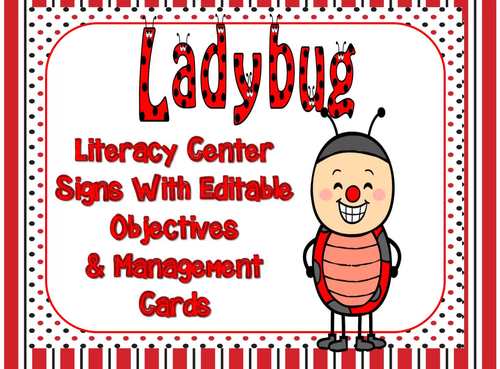 Literacy Center Signs With Editable Objectives | Center Posters | TpT