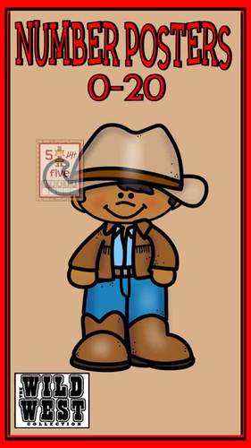 NUMBER POSTERS 0-20 Wild West Cardinal Ordinal Numbers Number Concepts