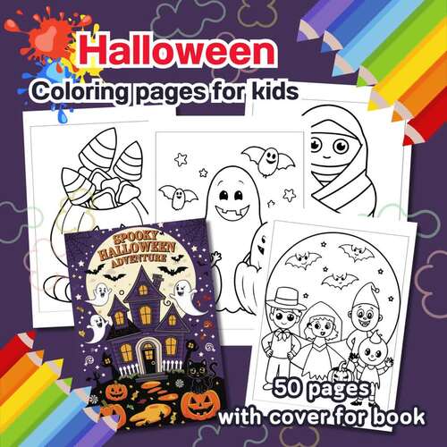 Halloween coloring pages for kids, children activity, coloring book,art ...