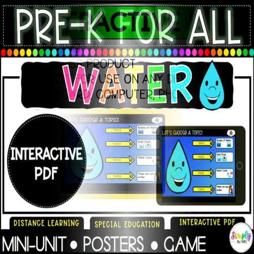Water Unit | Special Education l Interactive PDF l PREK FOR ALL | TPT