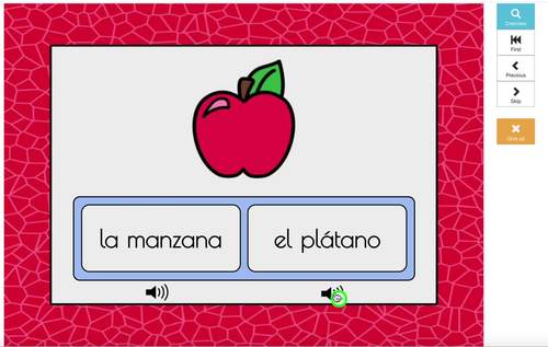 Spanish Boom Cards / Digital Task Cards--Food Groups: Fruits / Las Frutas