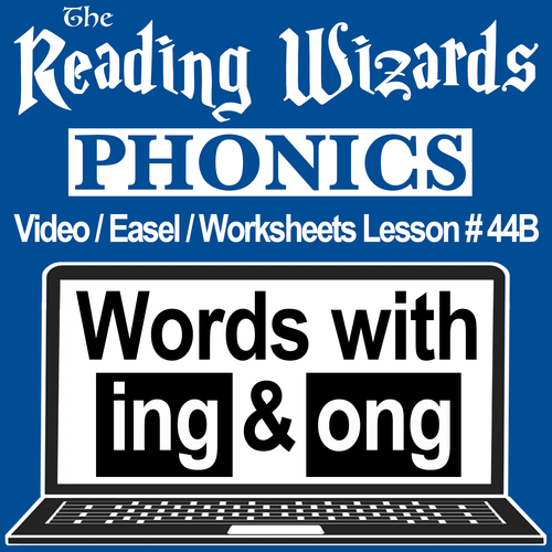Phonics Word Families: ING & ONG - Video Worksheets Easel - Reading ...