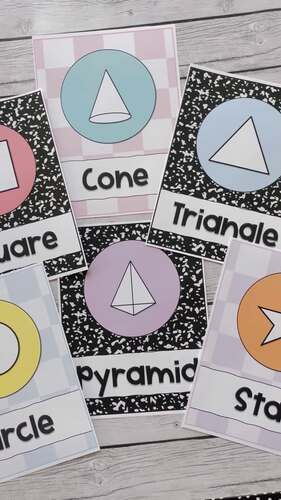 Pastel Shape Posters - 2D and 3D Shapes - Editable Shape Word Posters ...
