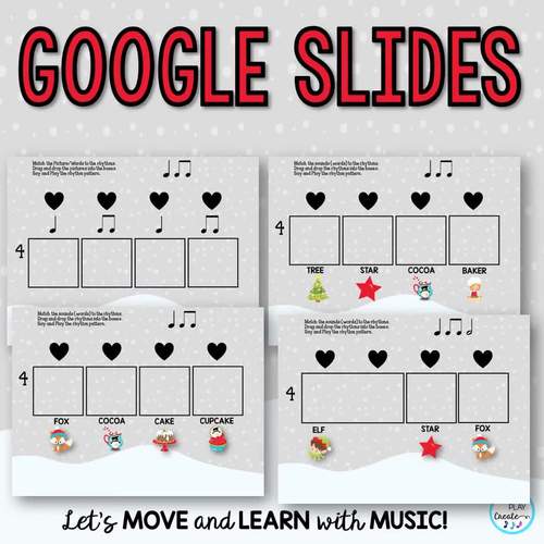 Holiday Rhythm Activities: Google Apps Drag & Drop Slides, Presentation ...