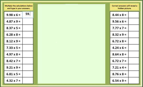 Mystery Digital Pixel Art NO PREP - Butterflies Decimal Multiplication