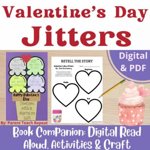 Valentine's Day Jitters Book Companion Activities Craft Read Aloud
