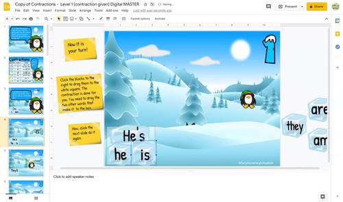 Contractions Google Slides™ Bundle, Worksheets, Activities, Digital, Chart
