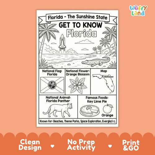 Georgia State Study Geography Coloring Page Poster Activity Worksheet