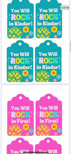 Back to School Rock Candy Student Gift Tag PRE-K to 5th Grade | TPT