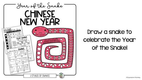 Year of the Snake • Chinese New Year Art Lesson • How to Draw a Snake