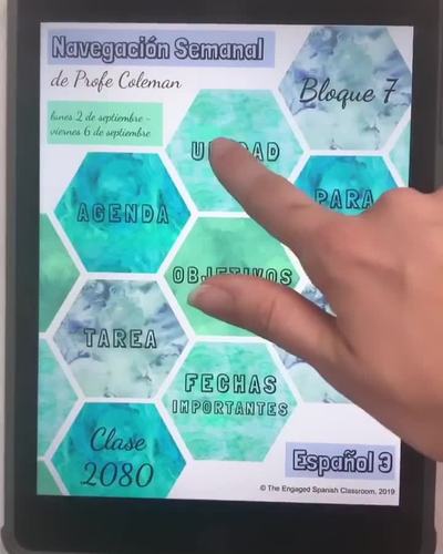 Editable Class Hub Hexagon Theme English Version | TPT