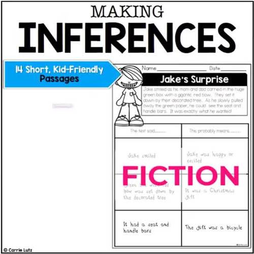 1st and 2nd Grade Making Inferences Worksheets BUNDLE Reading Comprehension