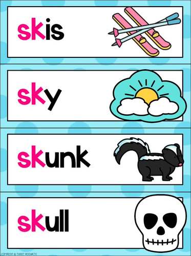 Blends Phonics NO PREP Printables for "sk" by Tweet Resources | TPT
