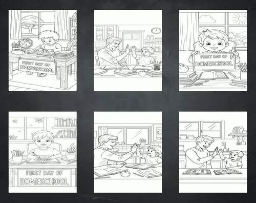 Homeschool First Day Coloring Pages | Fun Back to School Activity for ...