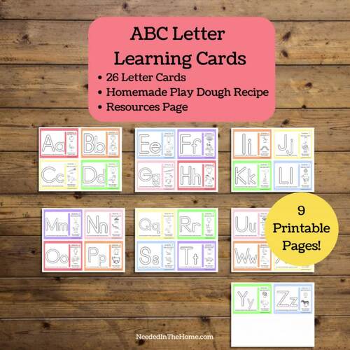 ABC Letter Learning Cards by Needed In The Home | TPT