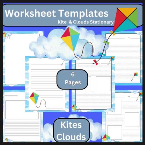 Kites & Clouds, Worksheets, Printable Handouts, Handwriting, Stationary