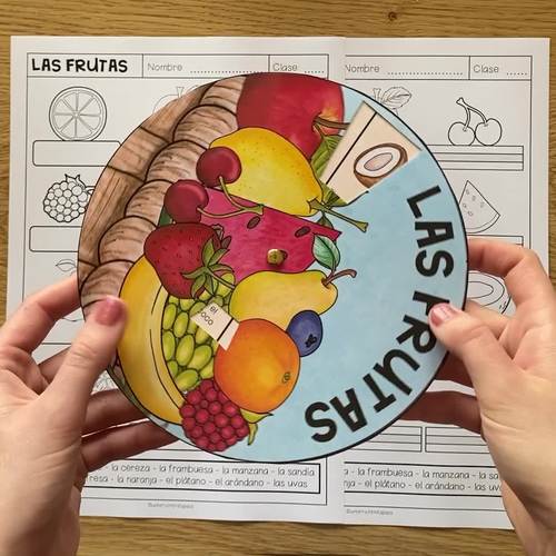 LAS FRUTAS - Rueda de Vocabulario by My Teaching Factory | TPT