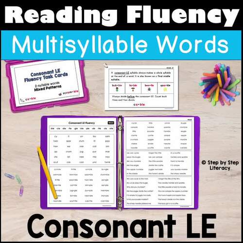 Consonant LE Multi syllable Words Reading Fluency Tracker | Orton ...