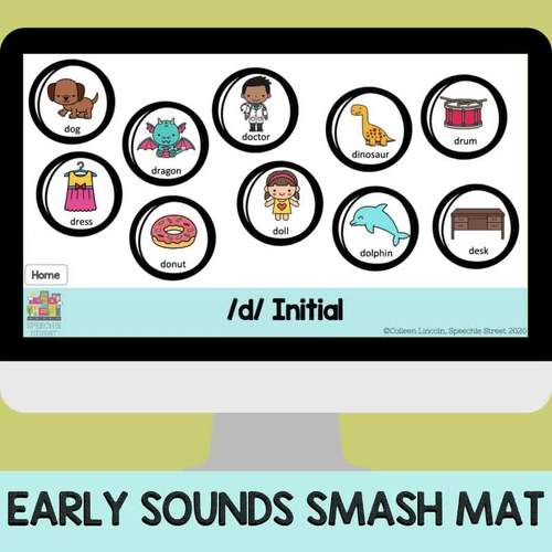 Early Sounds Articulation: No Print Smash Mats for Speech Teletherapy