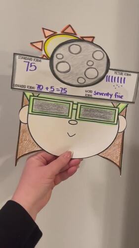Solar Eclipse Math Place Value Craft by The Teaching Diva Corner