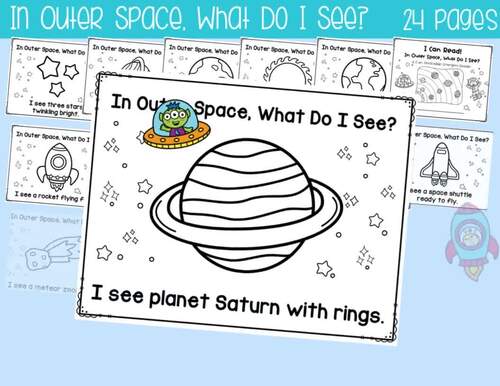 Back To School Outer Space Emergent Reader | What Do I See? Predictable ...