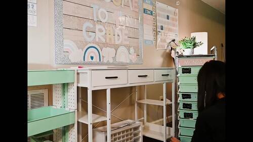 Boho Classroom Decor Rolling Cart Labels - Editable - Boho Themed Labels