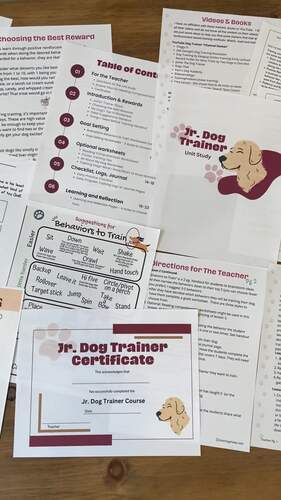Jr. Dog Trainer Unit Study Curriculum with Dog Worksheets & Activities