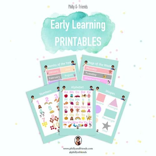 Early Learning Posters | Alphabet | Numbers | Shapes | Days of the Week ...