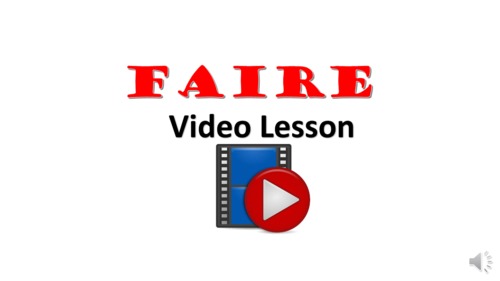 FAIRE Conjugation and Usage: French Video Lesson | TPT
